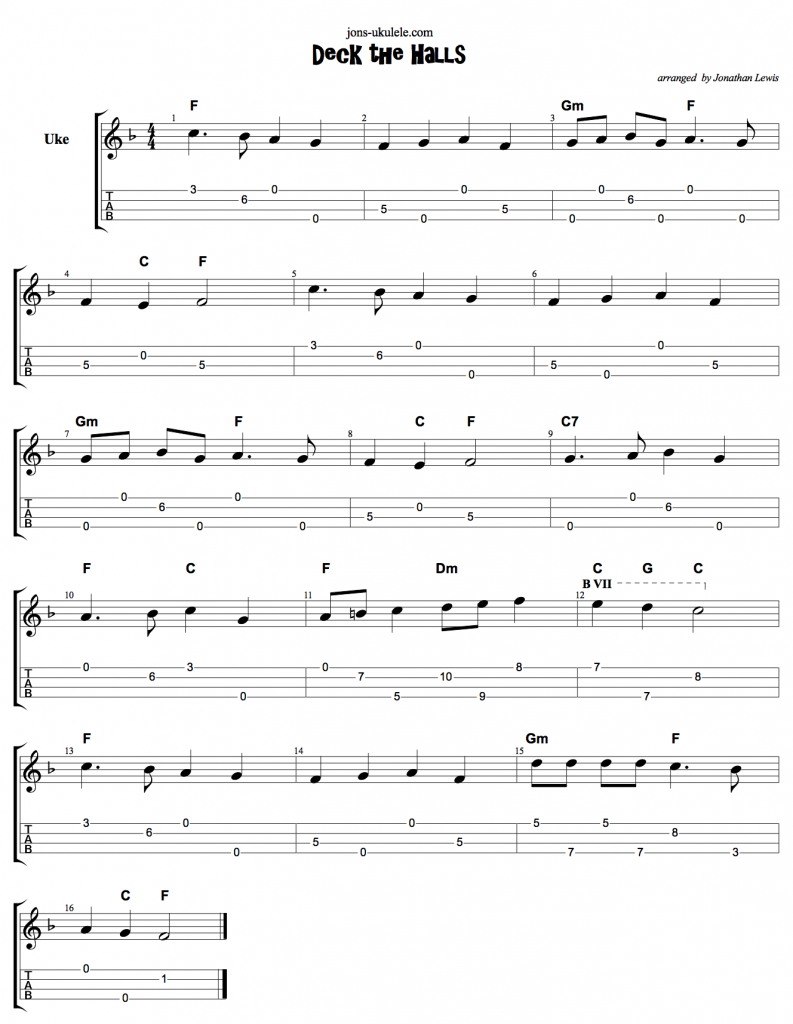 Deck The Halls Campanella Ukulele Arrangement | Ukulele Go